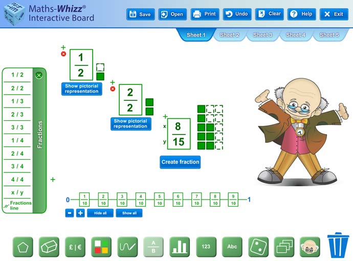 Integrating Fractions Lab within Maths-Whizz - iTalk2Learn